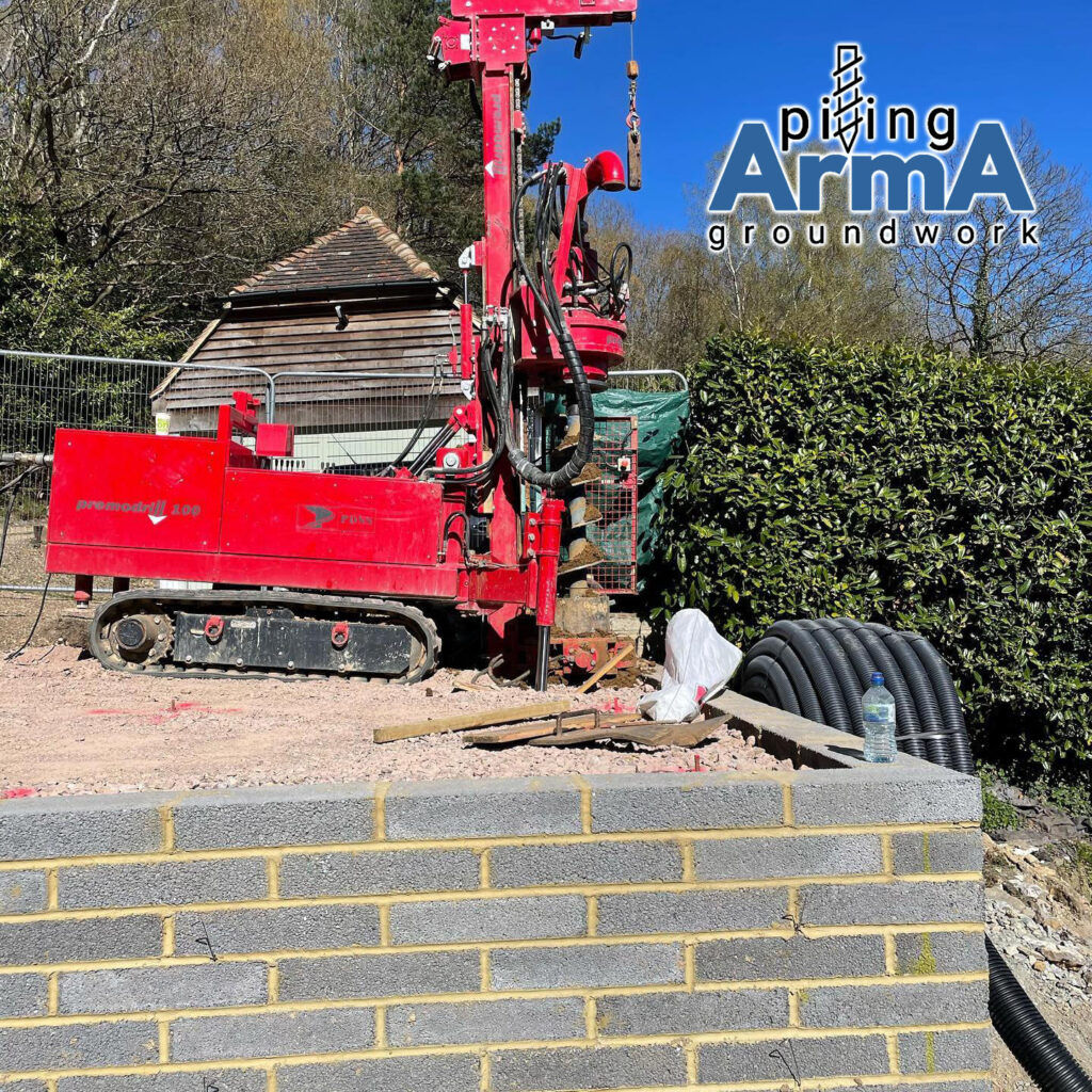 Steel-Cased Grundomat Driven Piles in London - armapiling